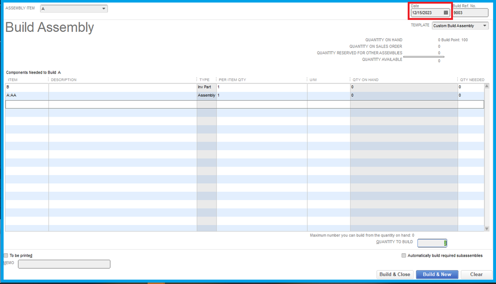 Build shortages displaying incorrectly - showing items of sufficient ...