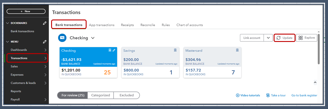 Bank is updating balance but not showing transactions to process. I've ...