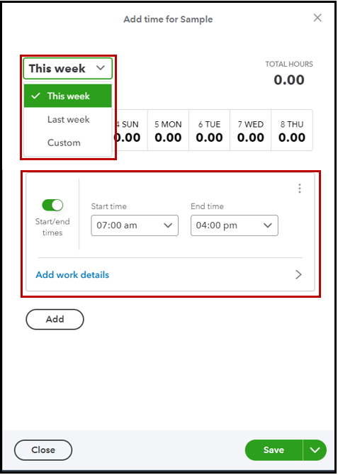 QBO Weekly Timesheet Option Missing