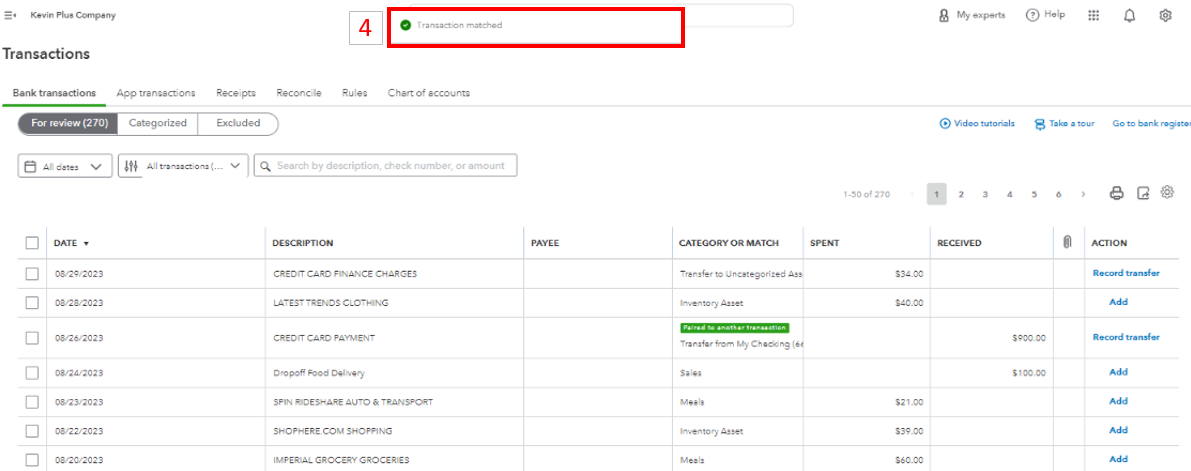 Solved: Re: Match Button missing from View Panel that lists multiple matching transactions in ...