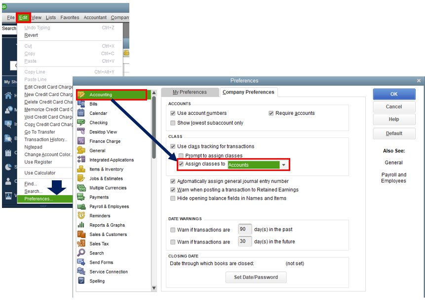 Solved: QBDT Desktop Pro Plus 2024 Register QuickReport does not display assigned classes