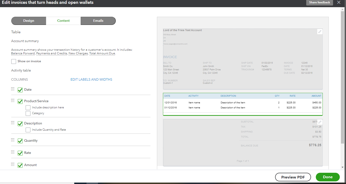 How do I remove "balance forward" from all invoices.