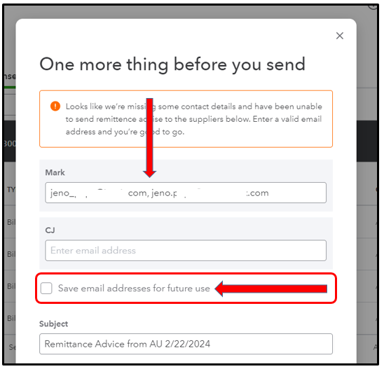 How do i CC a remittance advice to a 2nd email address as well as to my ...