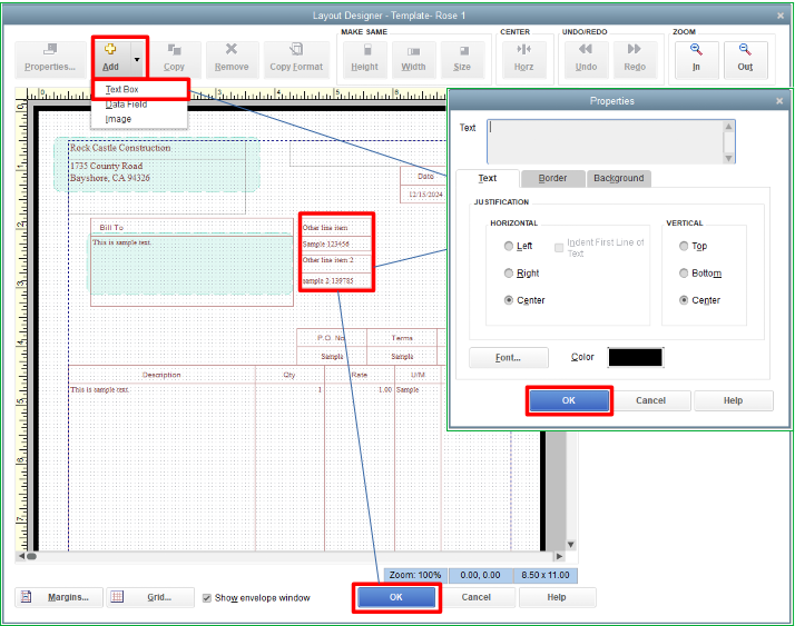 Adding more info to invoice header