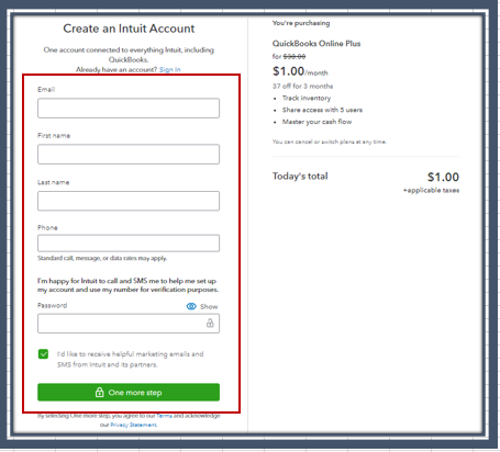 How can I purchase QBO plus subscription global site, while, it does ...
