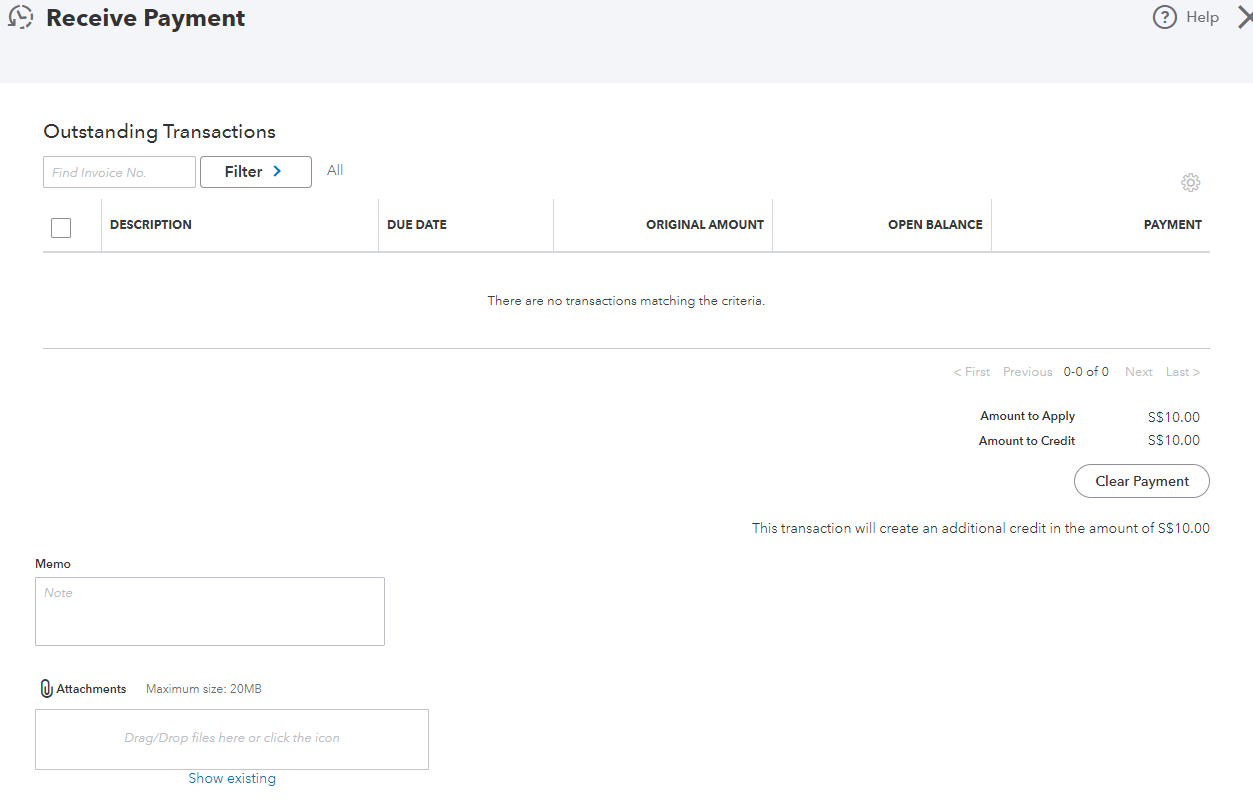 When recording a payment received, can the font size/color of the text ...