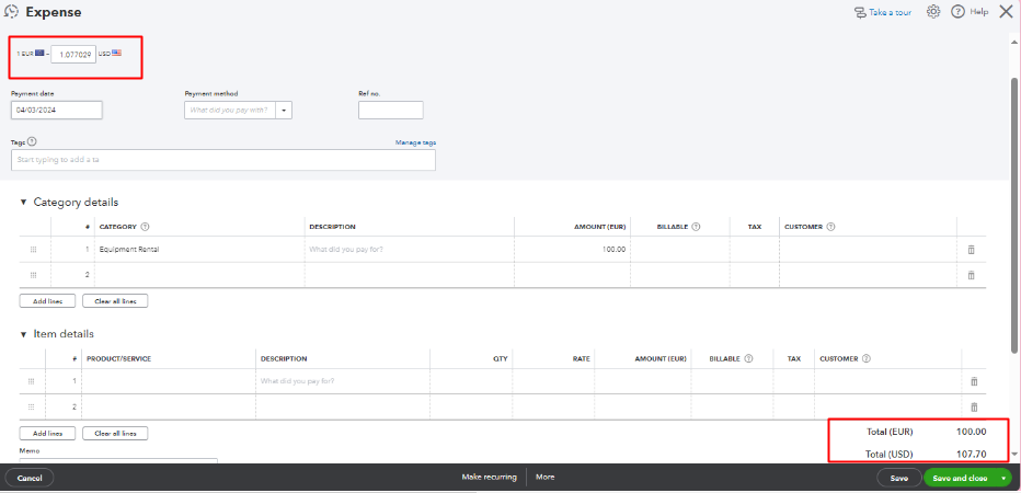 Solved: How can I set to see only USD in my Expenses? The Euro currency ...