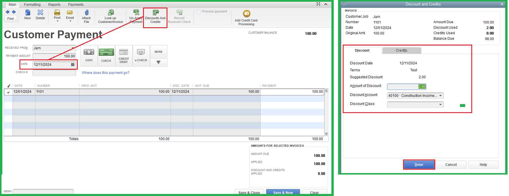Solved: Applying early payment discount to invoices