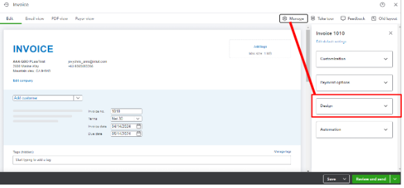 Can I change the font and/or location of the invoice # on the new invoices?