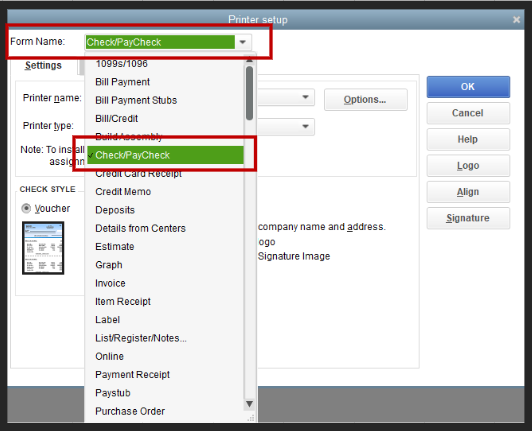 Printing signatures on checks