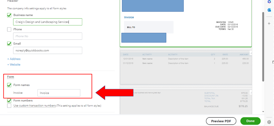 How do I change "create pledge" in my member list to "create invoice or ...