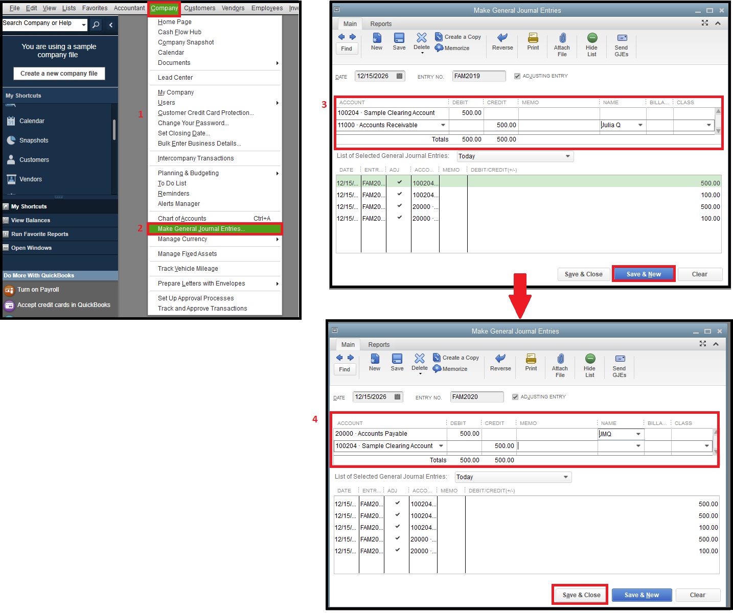How do I notate customer payments made direct to my vendor?