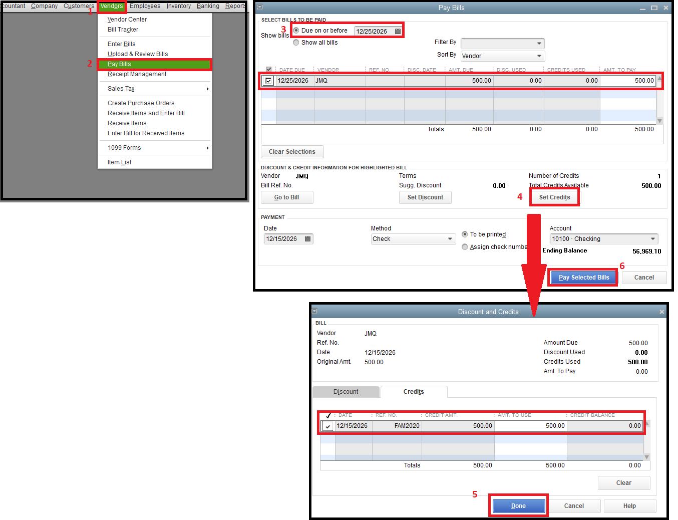 How do I notate customer payments made direct to my vendor?