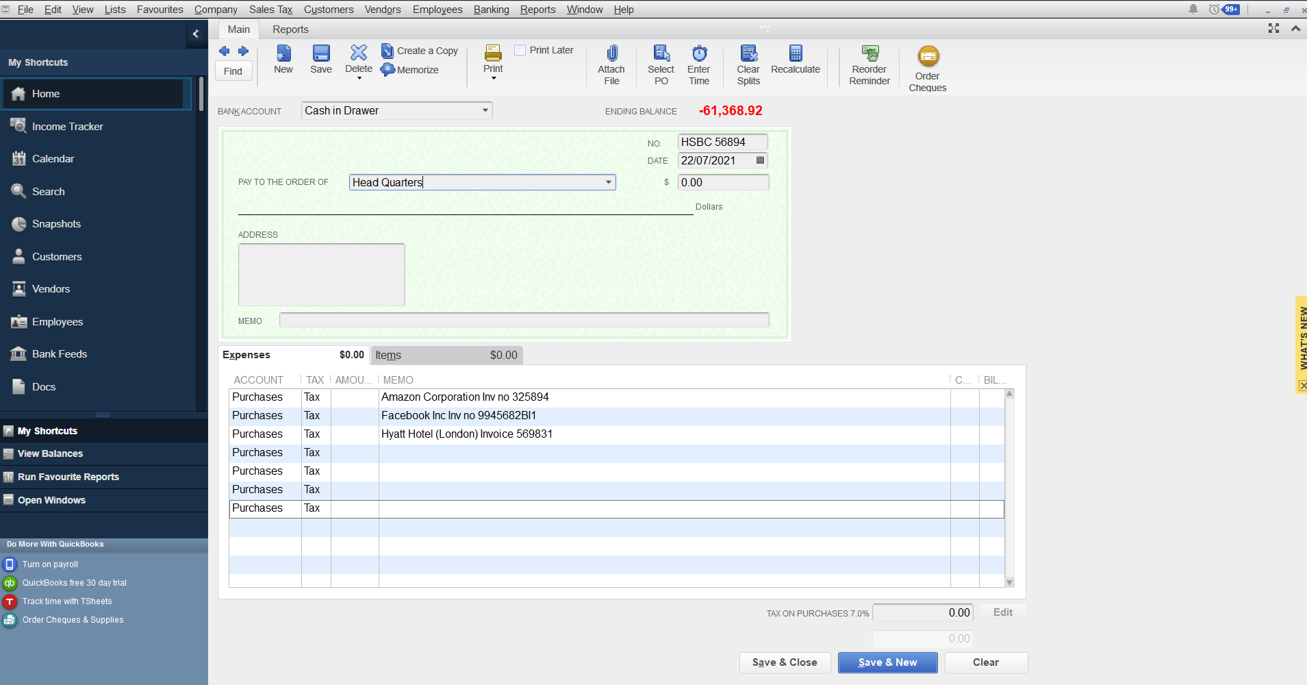 Solved: Create template for writing cheque (desktop)