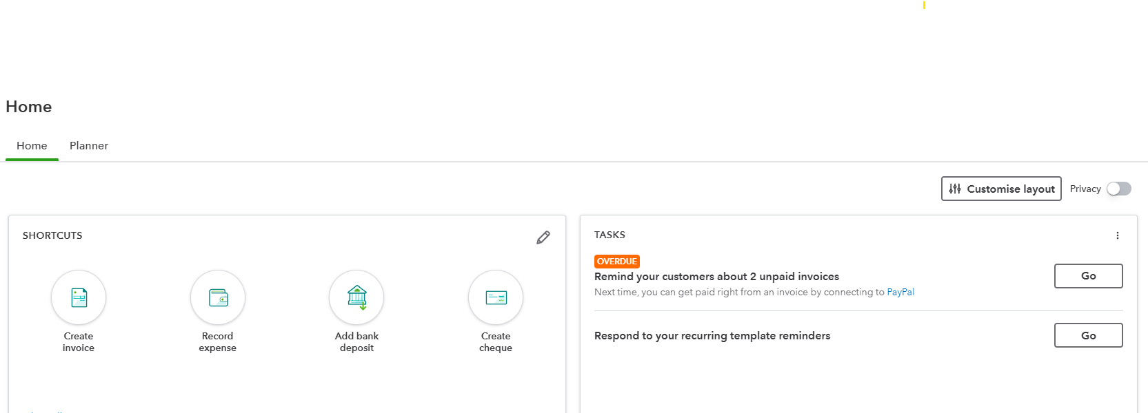Task Reminders and Overdue Invoice Reminders - displaying when there ...