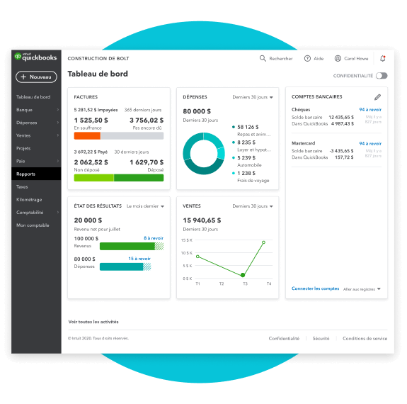 QuickBooks en ligne Standard | Fonctions et prix | QuickBooks CA
